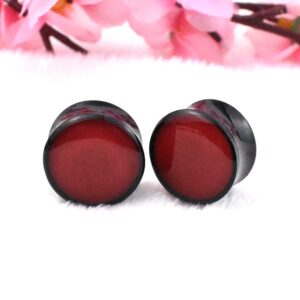 Jboyanpei 12Pcs/6pair Pure Color Ear Gauges Tunnels and Plug Black Acrylic Ear Expander Studs Stretching Size 20mm