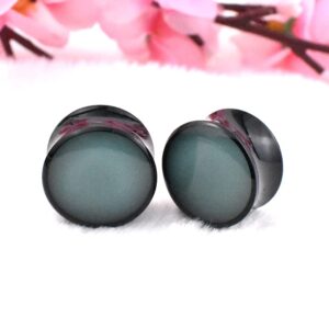 Jboyanpei 12Pcs/6pair Pure Color Ear Gauges Tunnels and Plug Black Acrylic Ear Expander Studs Stretching Size 20mm