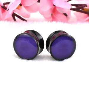 Jboyanpei 12Pcs/6pair Pure Color Ear Gauges Tunnels and Plug Black Acrylic Ear Expander Studs Stretching Size 20mm