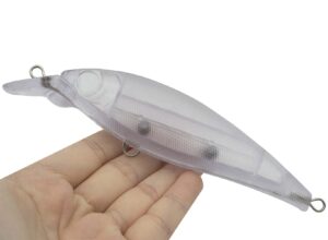 5pcs unpainted fishing lure blanks 28.97g 14.7cm with 10mm free fishing eye crankbait baits simulation blank body clear hard baits trout salmon minnow lure popper lures topwater freshwater 8025