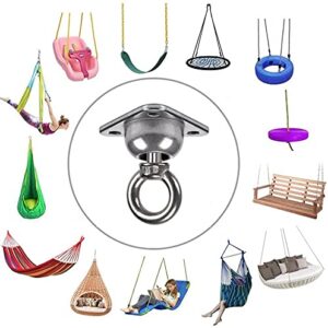 Dakzhou Heavy Duty swing Hanger of round shape (1 Hanger + Installation Accessories), 360° Rotation +30° Swing Device, sandbag, Yoga, air Dance, Rotary tire, Rotary Pendulum and Other Items