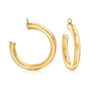 ross-simons 14kt yellow gold hoop earring jackets. 7/8 inches