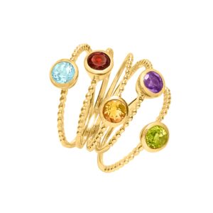 Ross-Simons 1.60 ct. t.w. Multi-Gemstone Jewelry Set: 5 Rings in 18kt Gold Over Sterling. Size 7