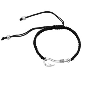 chooro fish hook bracelet fishing hook pendant jewelry fishing girlfriend gift for girlfriend jewelry black braided rope hook bracelet gift (fish hook-black rope)