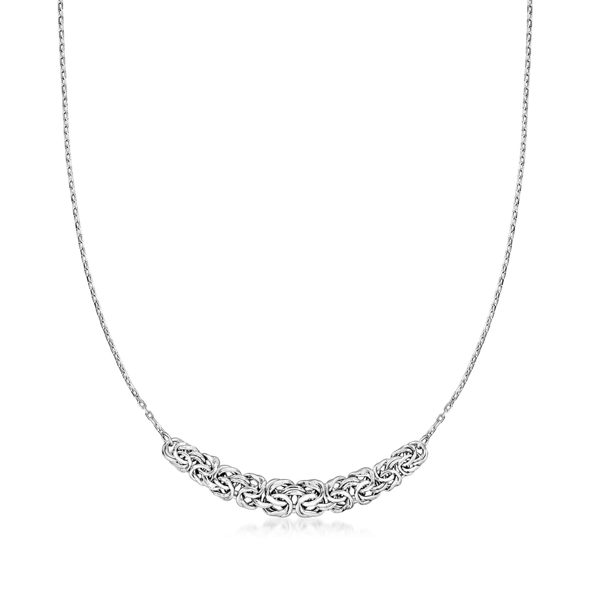 Ross-Simons Sterling Silver Byzantine Center Necklace. 18 inches