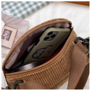 GGOOB Kawaii Corduroy Crossbody Bag (Beige) - Handbag, Unisex-Adults, 17*6*15 cm (L*W*H)