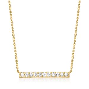 ross-simons 0.50 ct. t.w. diamond bar necklace in 18kt gold over sterling. 16 inches