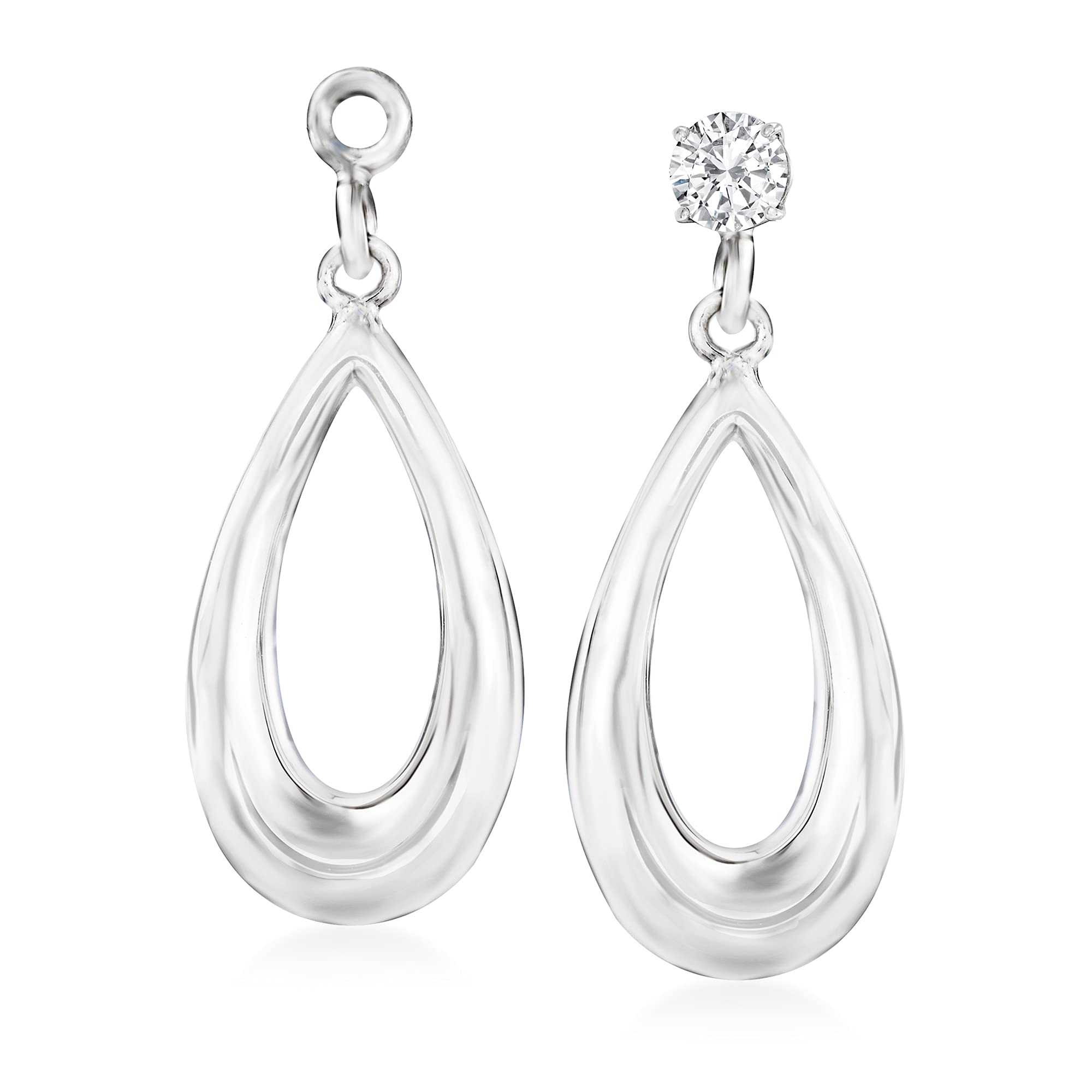 Ross-Simons Sterling Silver Teardrop Earring Jackets