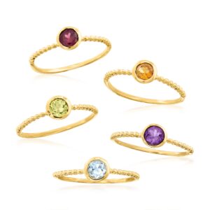 Ross-Simons 1.60 ct. t.w. Multi-Gemstone Jewelry Set: 5 Rings in 18kt Gold Over Sterling. Size 7