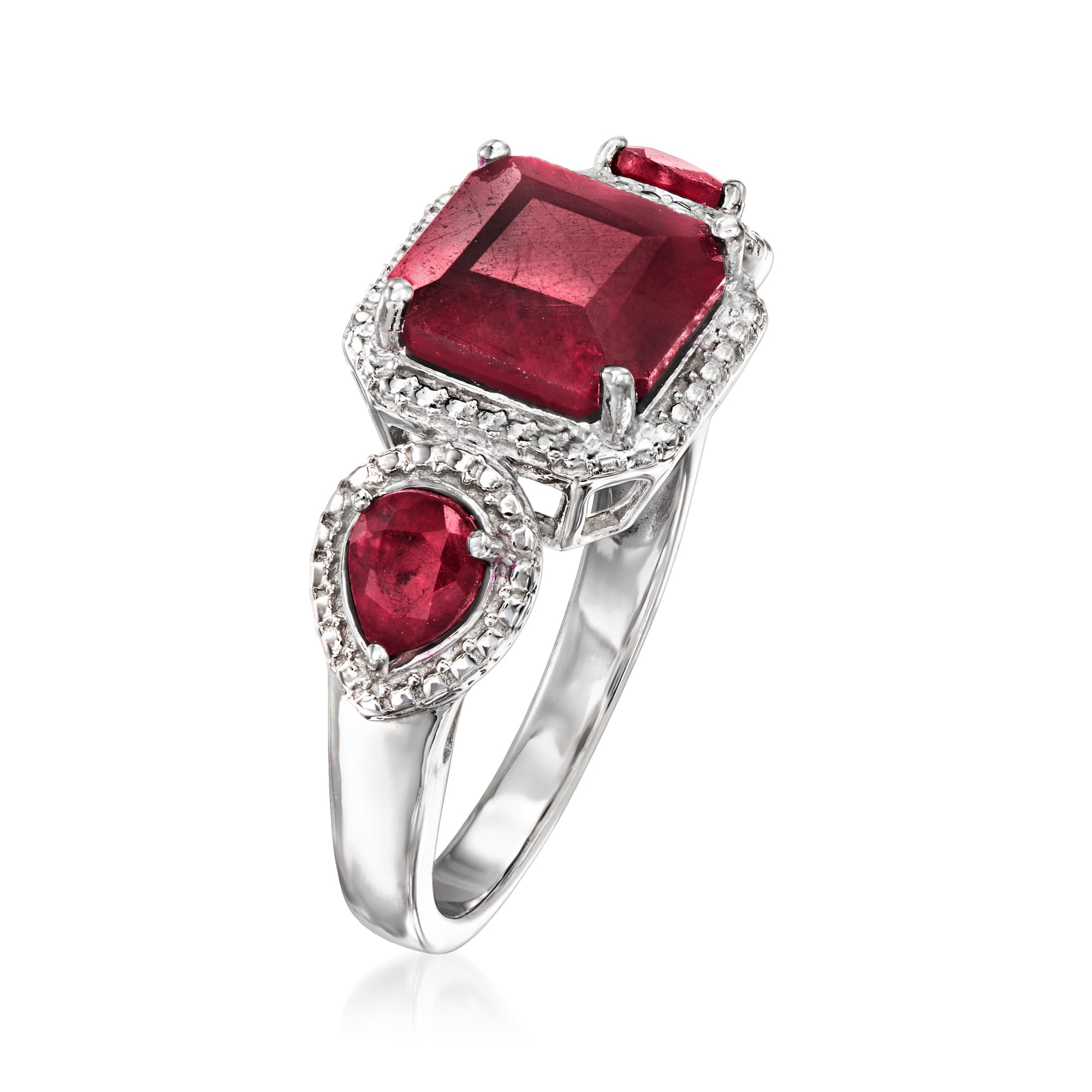 Ross-Simons 3.40 ct. t.w. Ruby Ring in Sterling Silver. Size 9