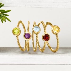 Ross-Simons 1.60 ct. t.w. Multi-Gemstone Jewelry Set: 5 Rings in 18kt Gold Over Sterling. Size 7