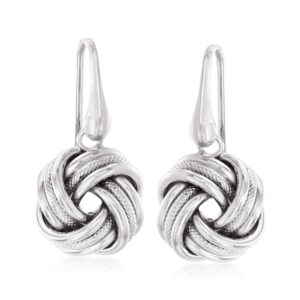 ross-simons italian sterling silver love knot drop earrings