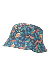 mountain warehouse kids reversible bucket hat - summer, girls boys navy small/medium