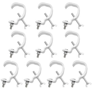 pingeui 10 pack stage light clamp, aluminum alloy truss clamp, stage light clamp hook for dj lighting par lights spot lights, fit for 1.18-2 inch od pipe, max load 44 lbs