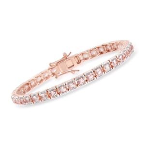 ross-simons 5.25 ct. t.w. morganite tennis bracelet in 18kt rose gold over sterling. 7 inches