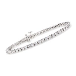 ross-simons 3.00 ct. t.w. diamond tennis bracelet in sterling silver. 7 inches