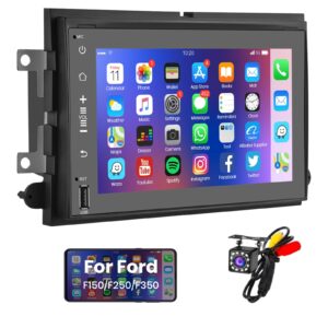 podofo android car stereo for ford f150 f250 f350 fusion edge explorer taurus freestar, 7 inch touch screen bluetooth radio with gps navigation support fm/rds swc usb mirrorlink backup camera