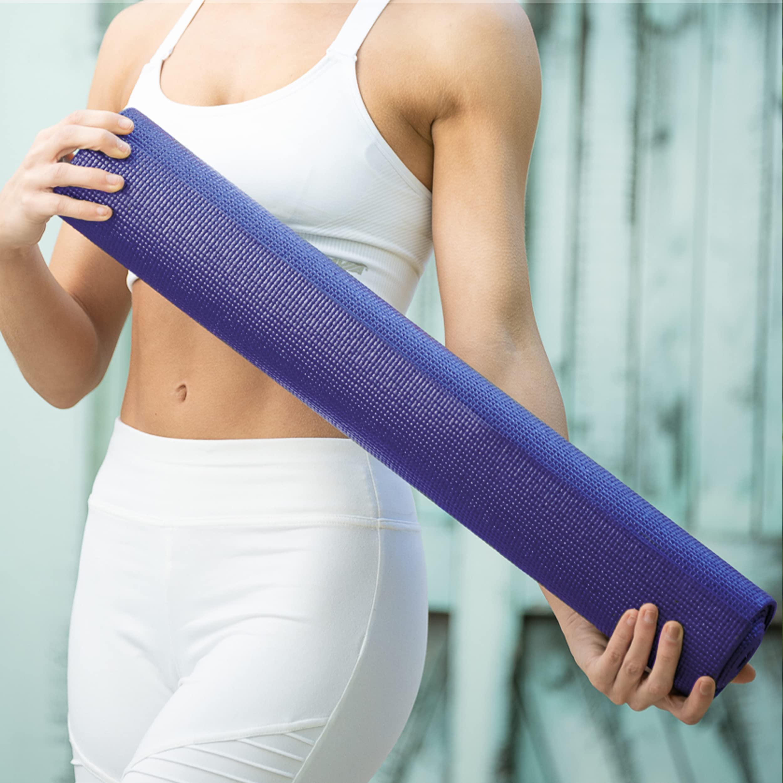 Upward Fit 20 Pack Bulk Classic Yoga Mats with Carrying Straps, Bundle Exercise Mats for Fitness, Stretching, or Workout, 68 x 24 Inches, 4mm Thick, Assorted