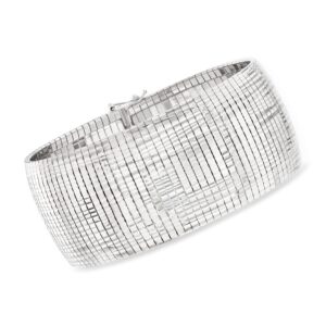 ross-simons italian sterling silver diamond-cut and polished omega bracelet. 8 inches