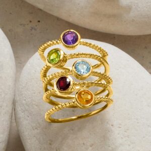 Ross-Simons 1.60 ct. t.w. Multi-Gemstone Jewelry Set: 5 Rings in 18kt Gold Over Sterling. Size 7