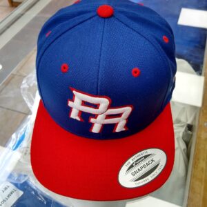 Puerto Rico Snap Back Caps with Embroidery PR Logo (Snapback Royal Blue/Red/PR)