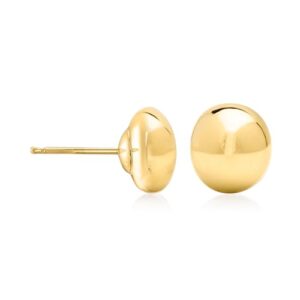 ross-simons 8mm 14kt yellow gold flattened bead stud earrings