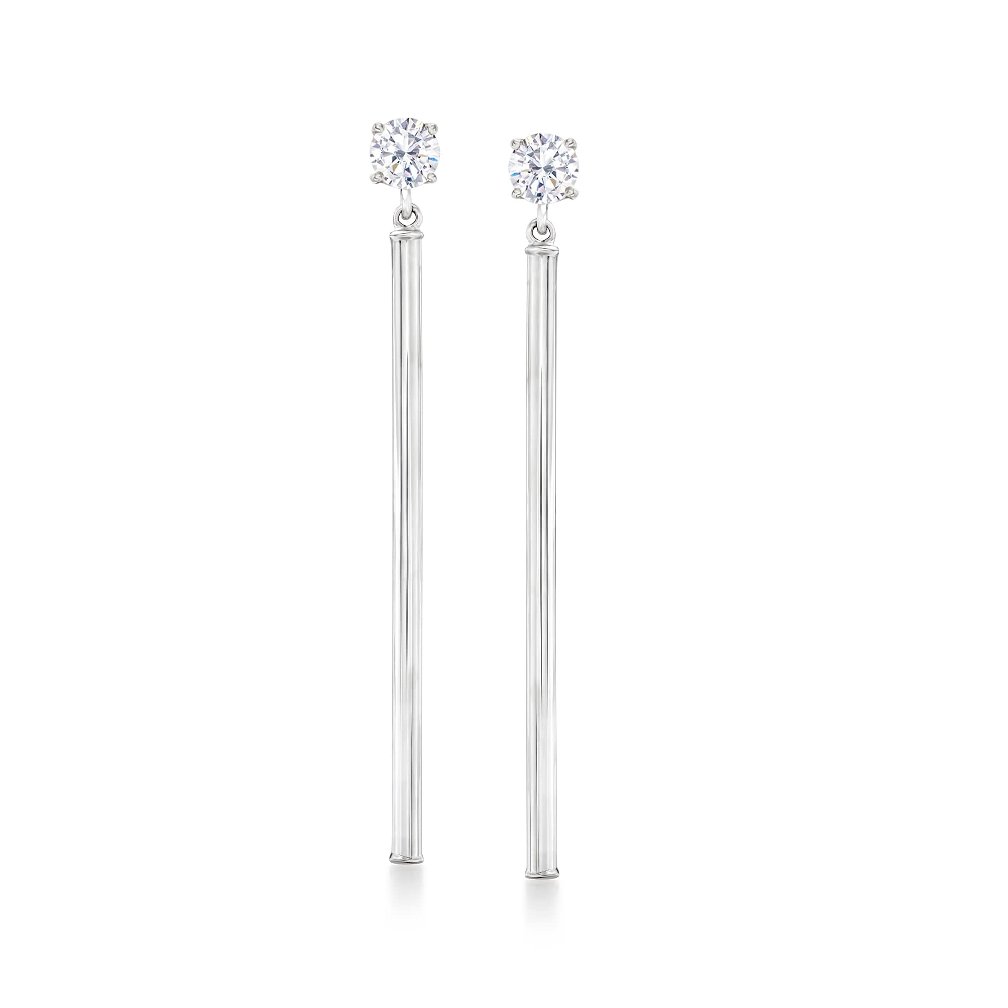 Ross-Simons Sterling Silver Linear Drop Earring Jackets