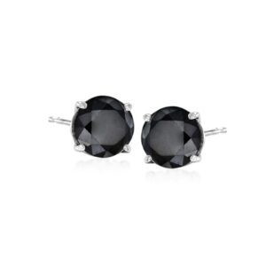 ross-simons 2.00 ct. t.w. black diamond stud earrings in sterling silver