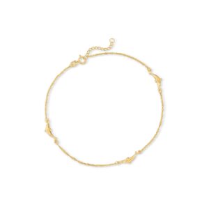 ross-simons 14kt yellow gold dolphin anklet. 9 inches