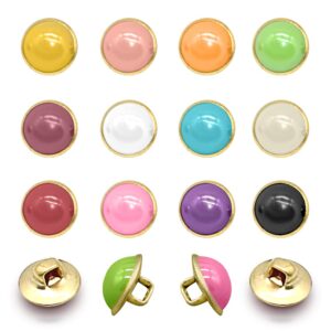 120 pcs 10mm pearl buttons half resin dome cap with metal shank single hole decorative for crafting sewing scarpbooking scarf and clothes (12 colors)