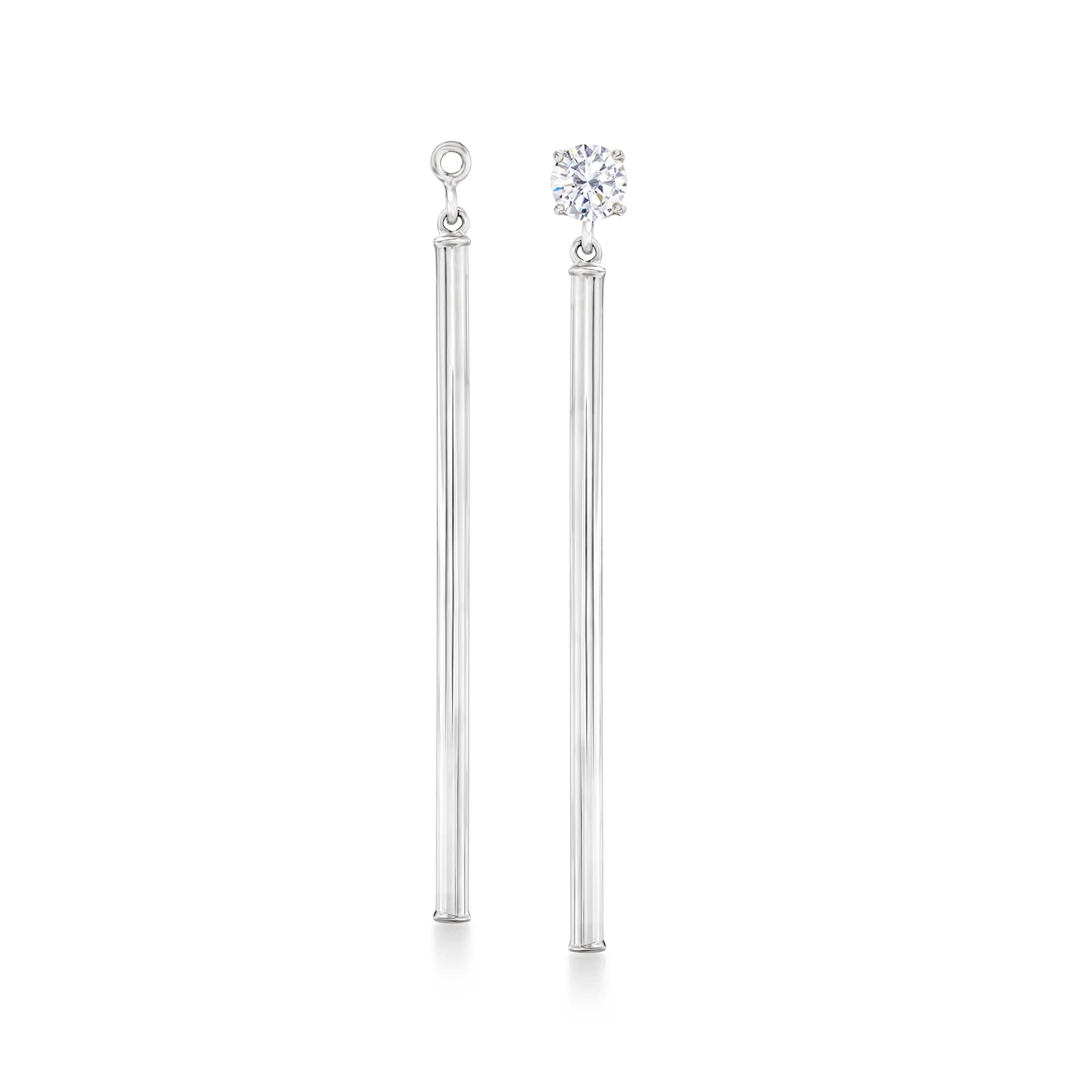 Ross-Simons Sterling Silver Linear Drop Earring Jackets