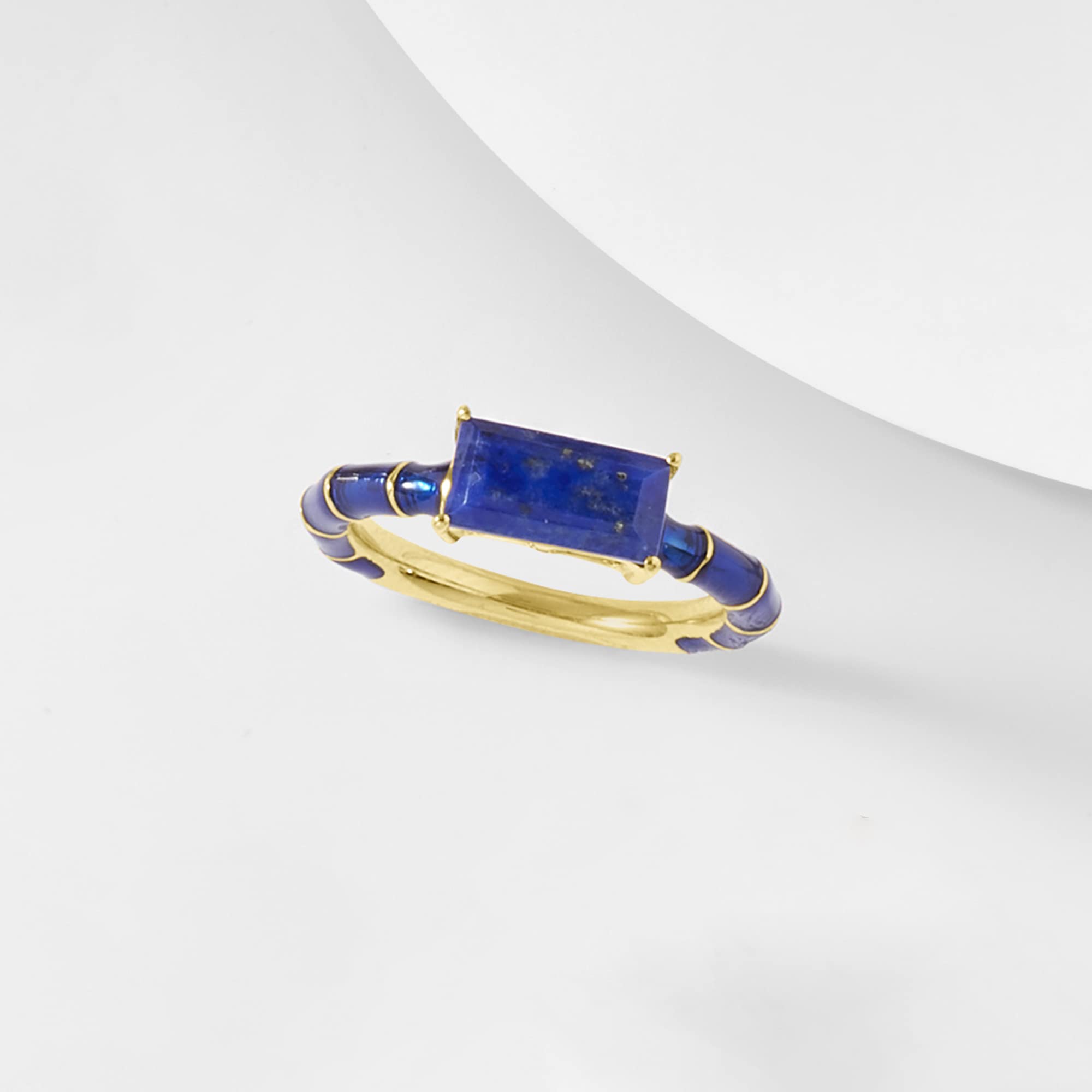 Ross-Simons Gemstone and Enamel Ring in 18kt Gold Over Sterling