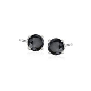 ross-simons 1.00 ct. t.w. black diamond stud earrings in sterling silver