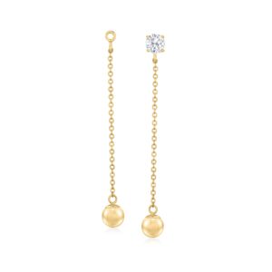 ross-simons 14kt yellow gold 6mm ball drop earring jackets