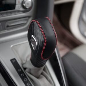 LDYFC Auto Car Leather Gear Shift Knob Cover for Ford EcoSport Escape / Fusion /C-Max Energi Wagon / Fiesta / Focus / Transit Accessories