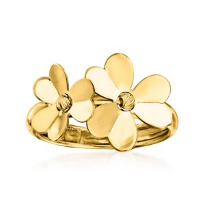 ross-simons italian 14kt yellow gold flower ring. size 5