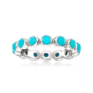 ross-simons turquoise eternity band in sterling silver. size 8