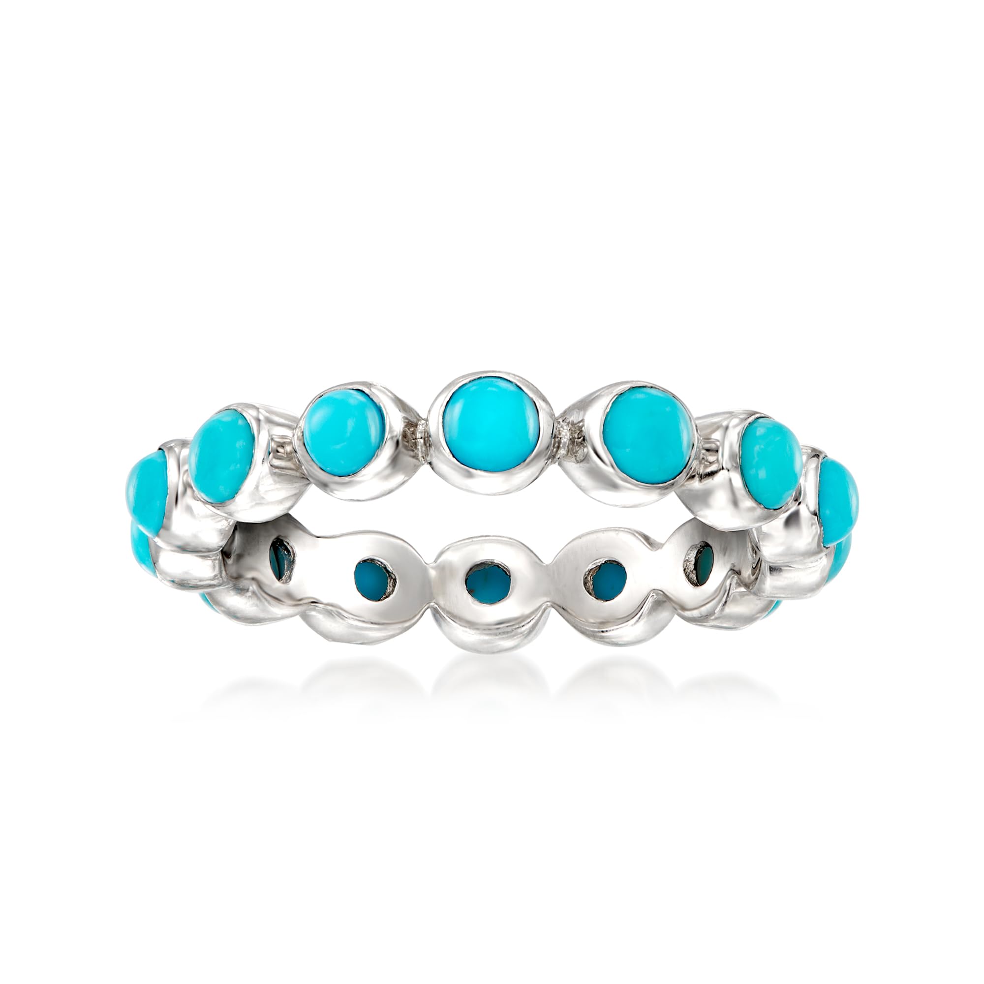 Ross-Simons Turquoise Eternity Band in Sterling Silver. Size 7