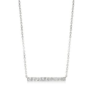 rs pure by ross-simons 0.25 ct. t.w. diamond bar necklace in sterling silver. 16 inches