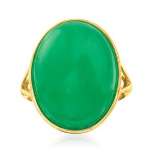 ross-simons jade ring in 14kt yellow gold. size 9