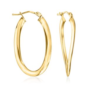 ross-simons italian 14kt yellow gold curvy oval hoop earrings