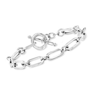 Ross-Simons Toggle Paperclip Link Bracelet