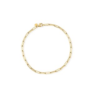 rs pure by ross-simons italian 14kt yellow gold paper clip link anklet. 9 inches