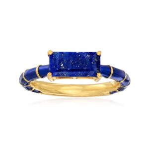 ross-simons gemstone and enamel ring in 18kt gold over sterling