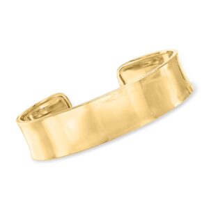 ross-simons italian 18kt gold over sterling polished cuff bracelet. 8 inches