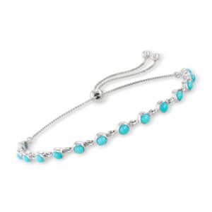 ross-simons gemstone station bolo bracelet in silver