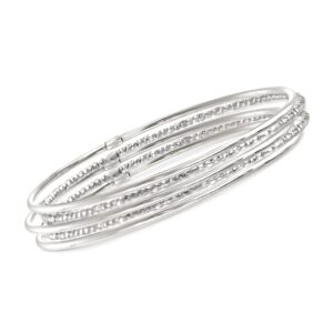 ross-simons italian sterling silver jewelry set: 5 bangle bracelets. 8.5 inches