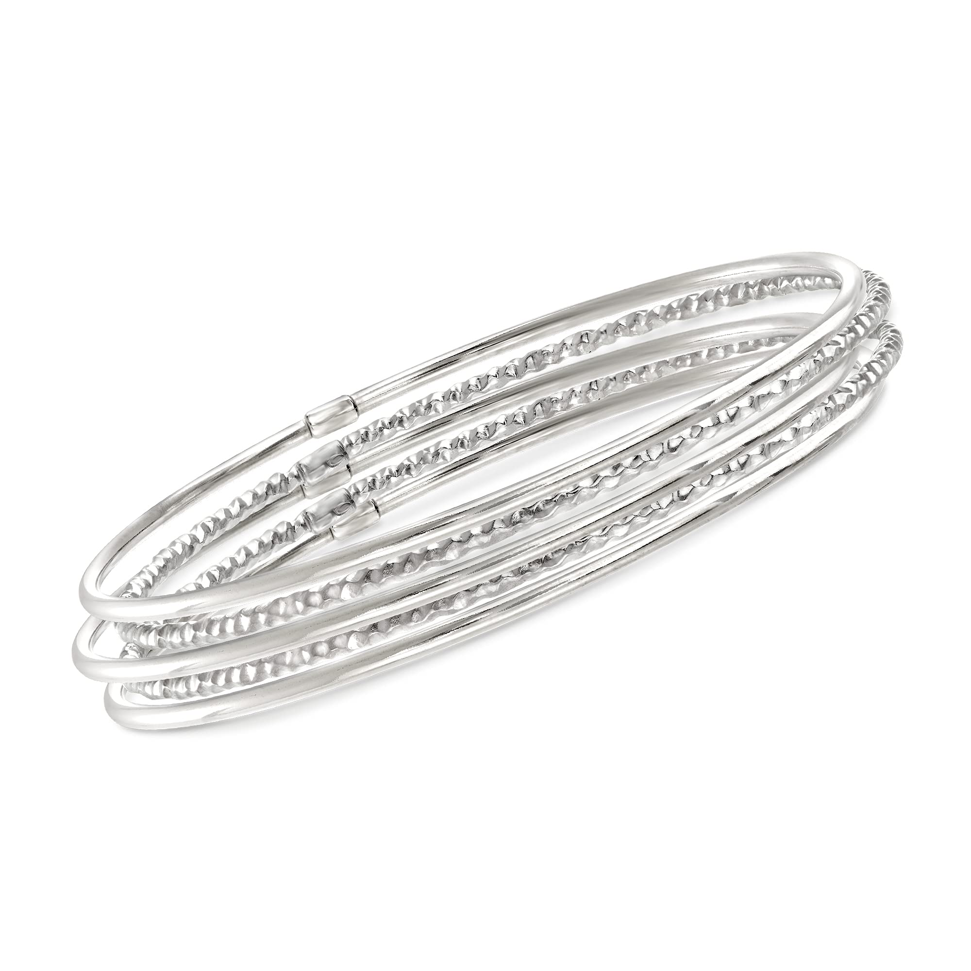 Ross-Simons Italian Sterling Silver Jewelry Set: 5 Bangle Bracelets. 8.5 inches