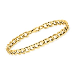 ross-simons italian 18kt yellow gold curb-link bracelet. 7 inches