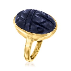 Ross-Simons 16.00 Carat Sapphire Scarab Ring in 18kt Gold Over Sterling. Size 7